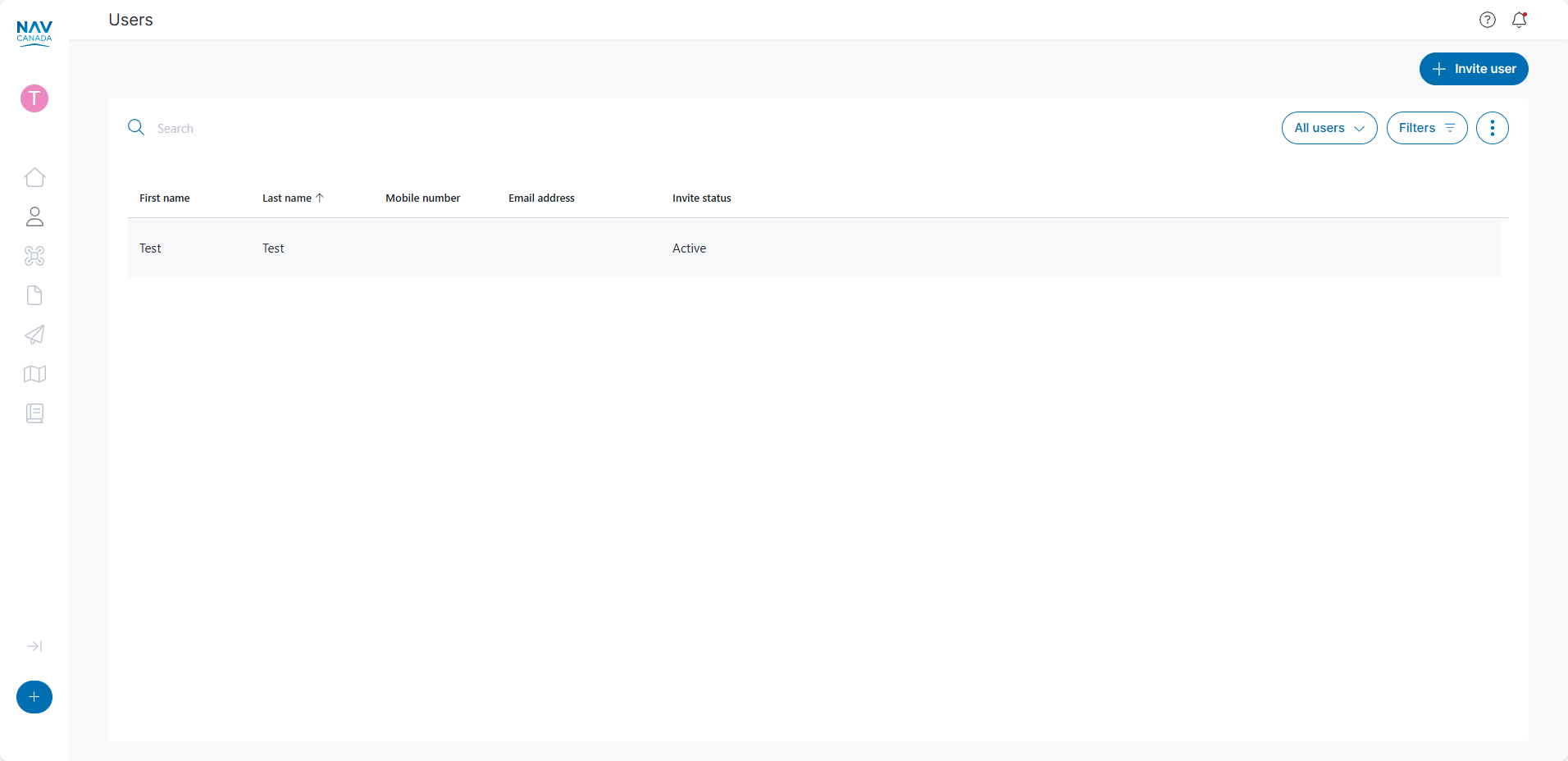 NAV CANADA NAV Drone Web: User and Profile Management