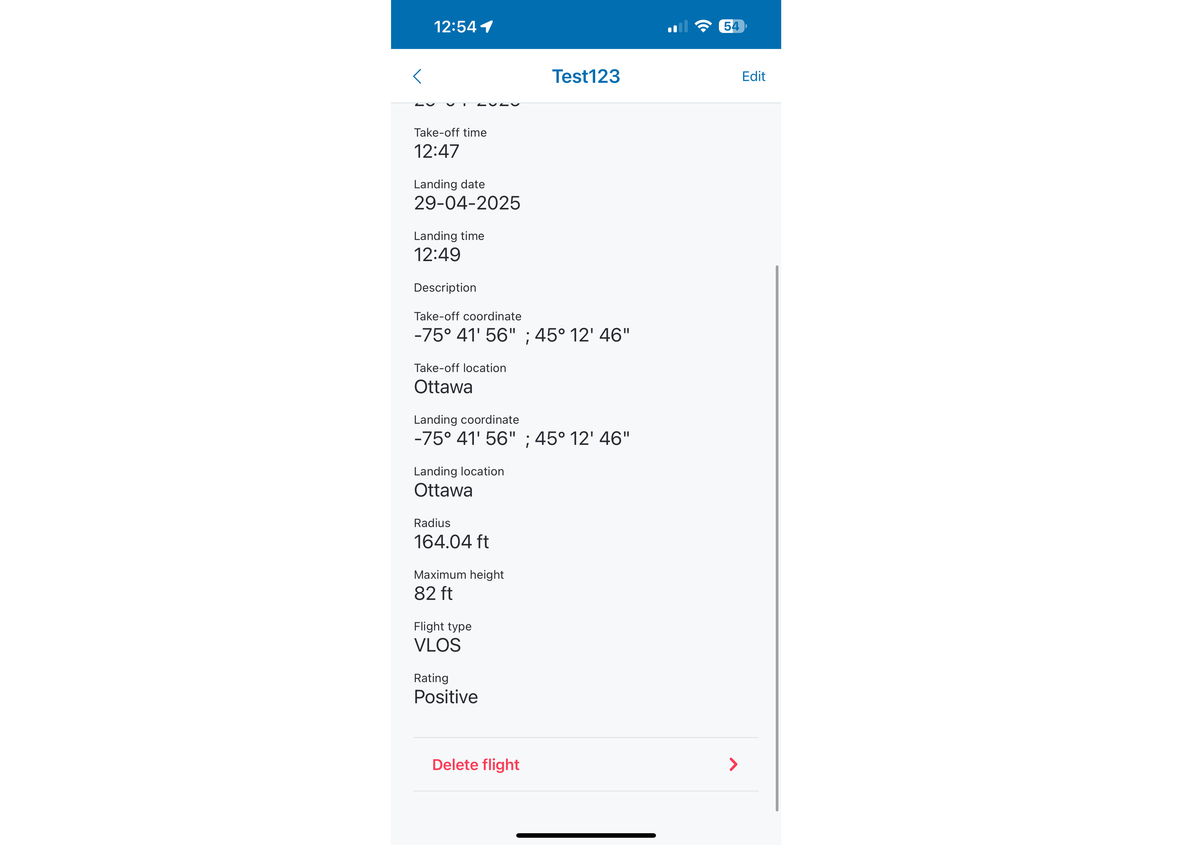NAV CANADA NAV Drone Mobile: Logbook