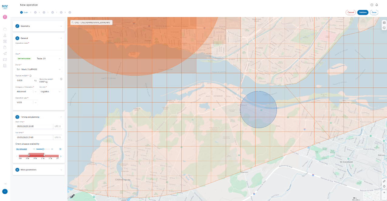 NAV CANADA NAV Drone Web: Operation Planning and Permission Requests
